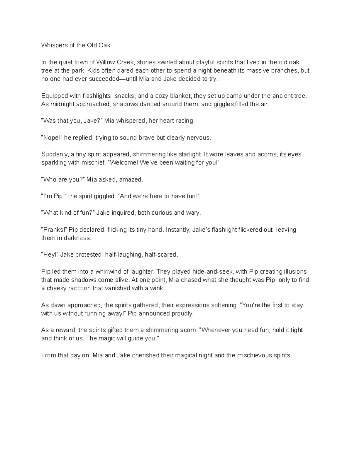 The whisper - story to be analysed - Whispers of the Old Oak In the ...