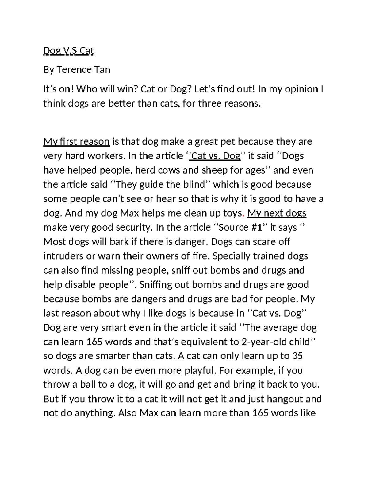 Cat V.S Dog - Dog V Cat By Terence Tan It’s on! Who will win? Cat or ...