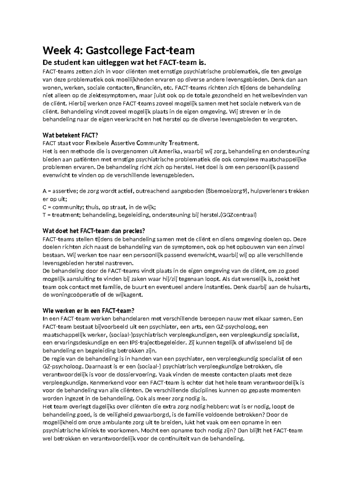 Blok 1.3 - Fact-Team - Leerdoelen - Week 4: Gastcollege Fact-team De ...