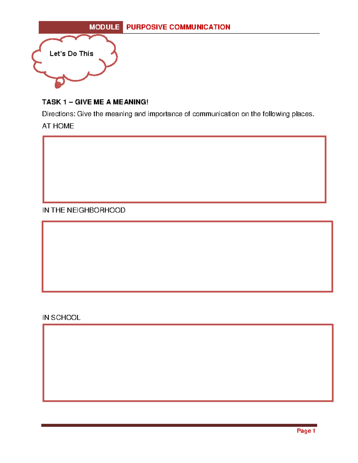 Activitiy%201 - study well - business ad - MODULE PURPOSIVE COMMUNICATION Page 1 TASK 1 – GIVE ...