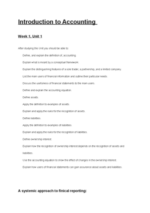 Accounting - Unit 4 Tutorial 3 Week 5 - Unit 4 Tutorial 3 Week 5 Non ...