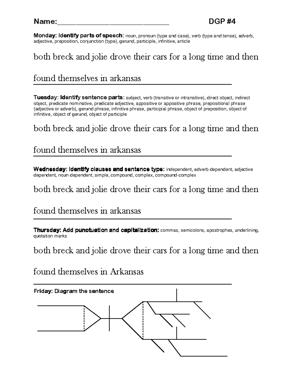 DGP Week Four - Helps with grammar - Name ...