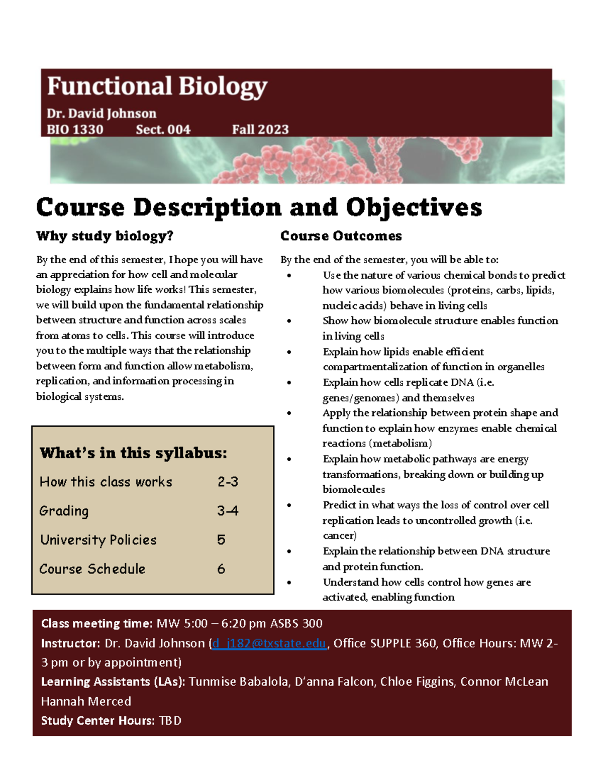 BIO+1330 - idek - Course Description and Objectives Why study biology ...