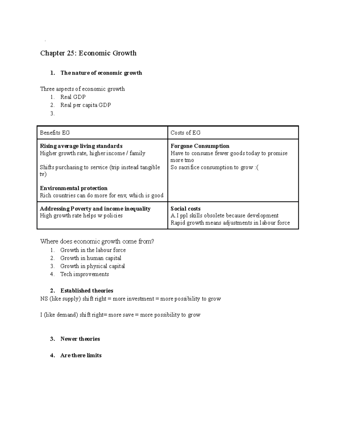 Ec140 25 Detailed Lecture Notes Chapter 25 Economic Growth The Nature Of Economic Growth