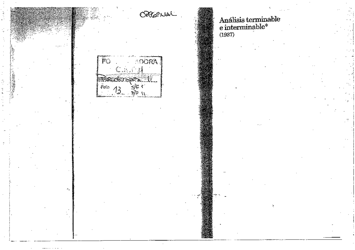 Freud Análisis terminable e interminable - Psicoterapia 1 - Studocu