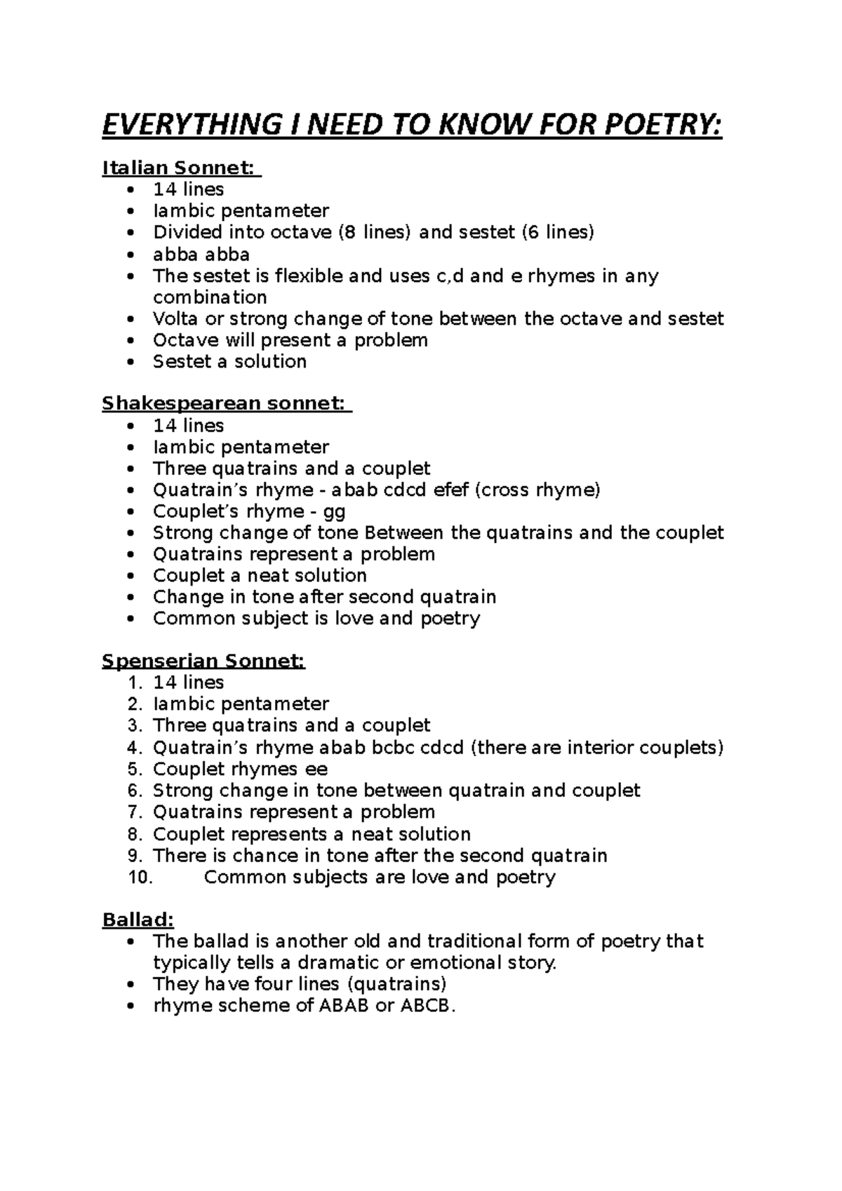 Everything I NEED TO KNOW FOR Poetry - EVERYTHING I NEED TO KNOW FOR ...