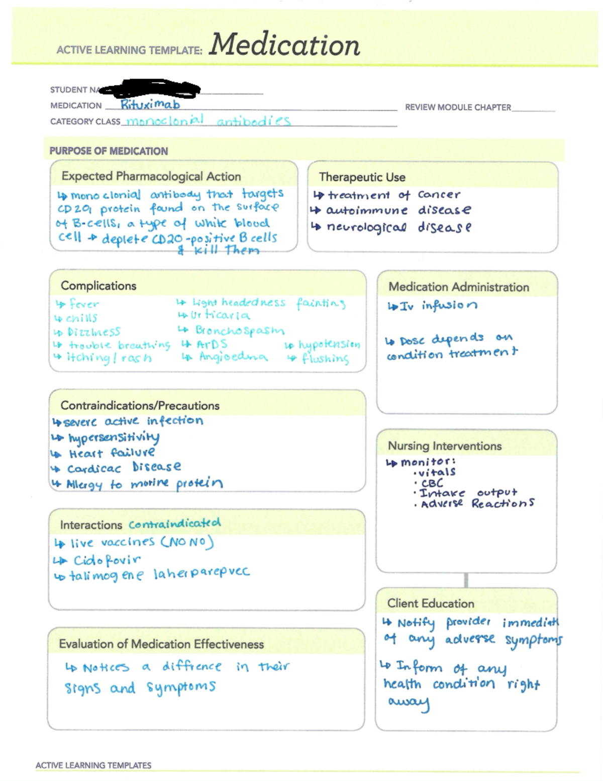 406 Drug card 1 - Drug cards - ACTIVE LEARNING TEMPLATE: Medication ...