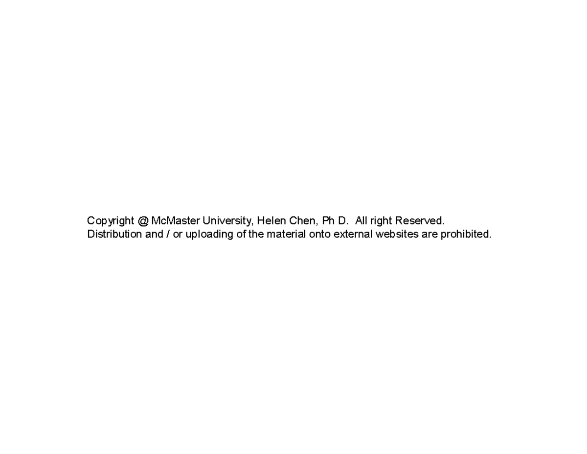 2BC3 UNIT 10 (Part 1) Recorded Lecture Slides - Copyright @ McMaster ...