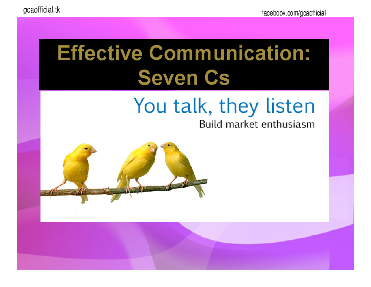 7 C's of communication skills - Effective Communication: Seven Cs ...