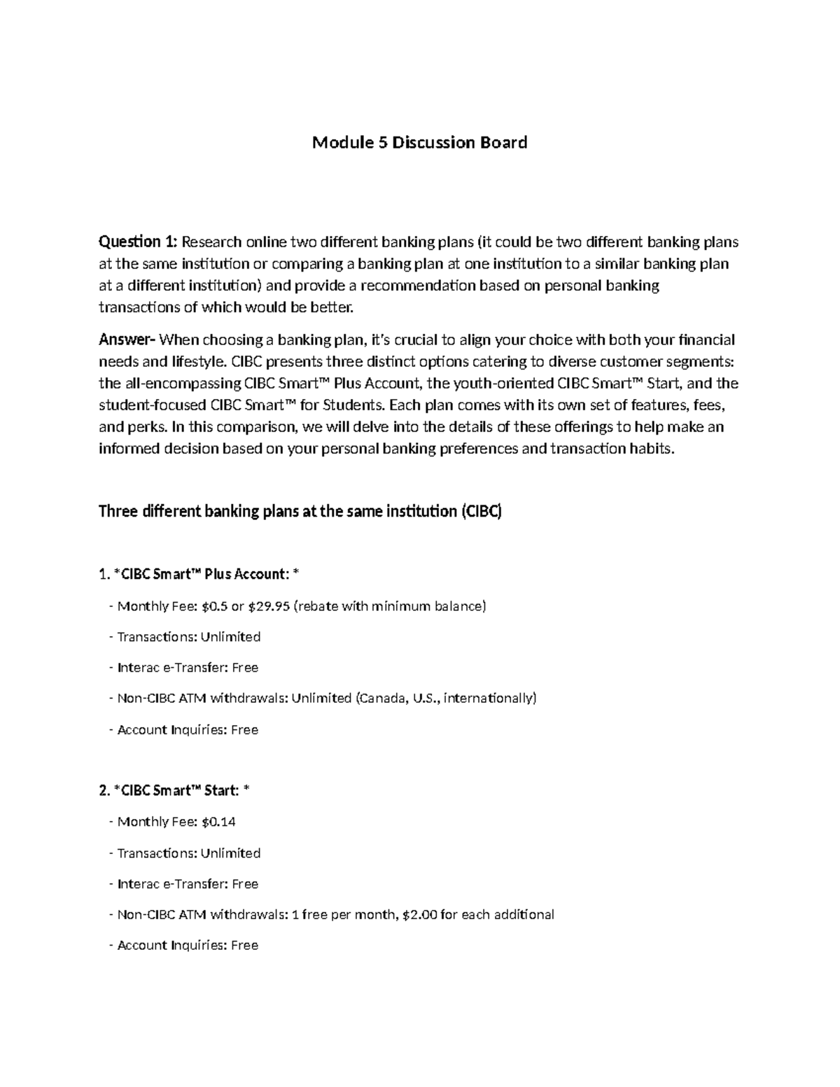 Module 5 Discussion Board - Module 5 Discussion Board Question 1 ...