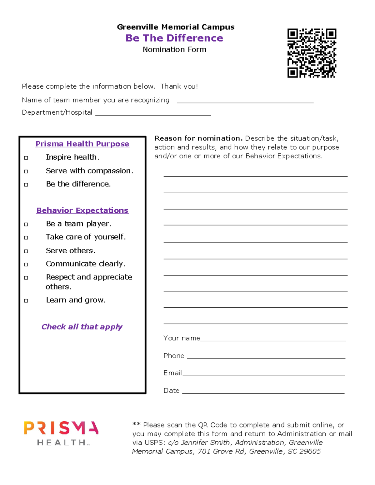 Updated BTD nomination form 9 16 22 - Greenville Memorial Campus Be The ...
