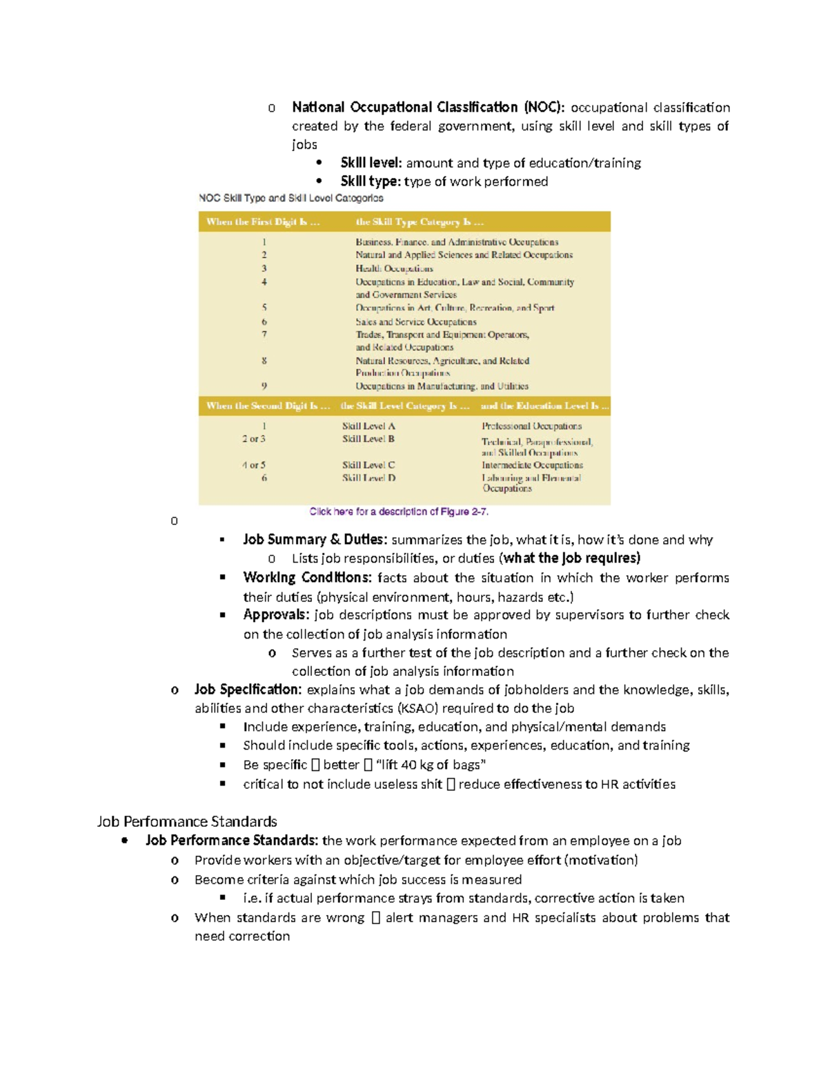 Human resources notes-3 - o National Occupational Classification (NOC ...