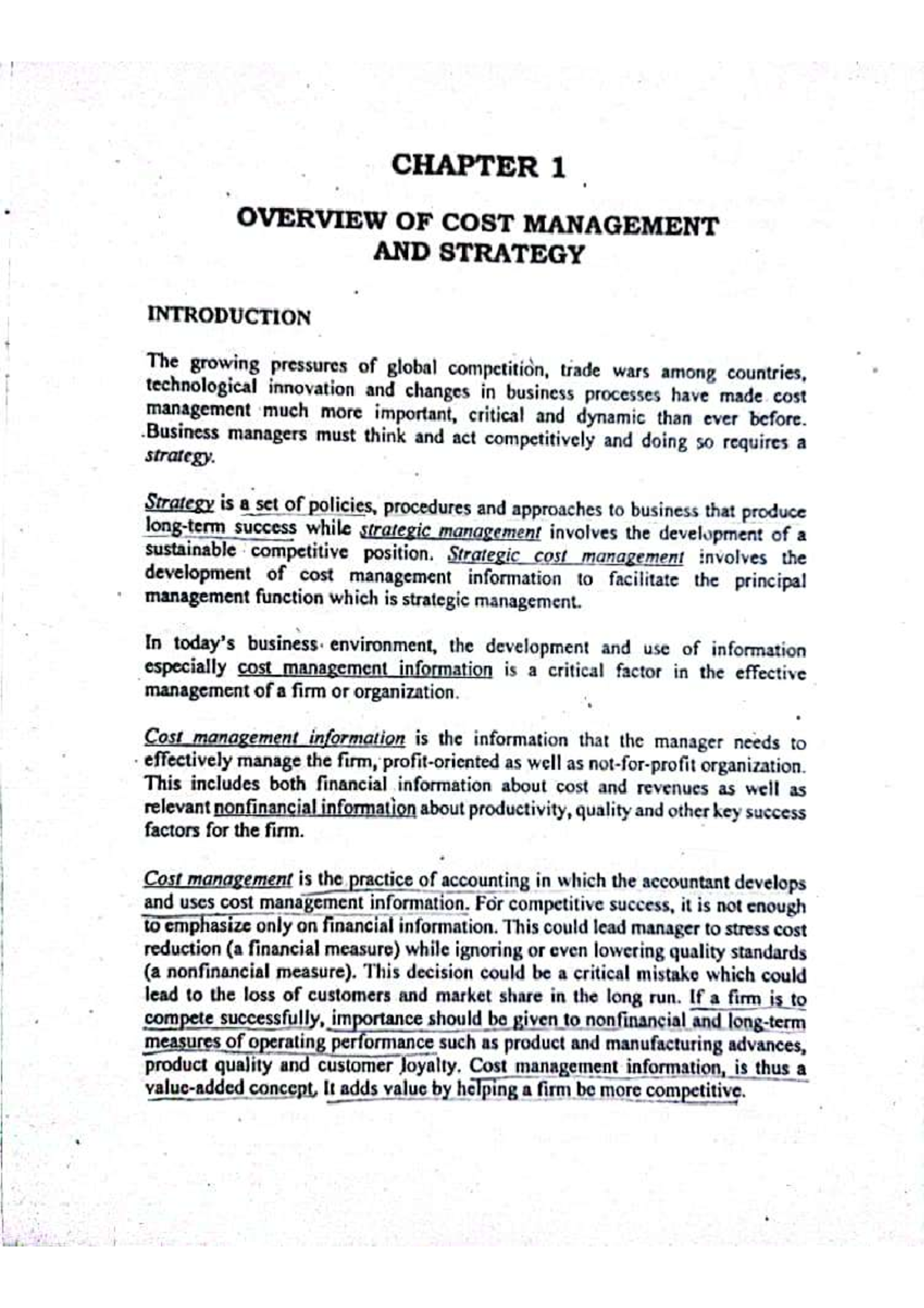 SCM- Chapter 1 2 - Lessons - Accountancy - Studocu