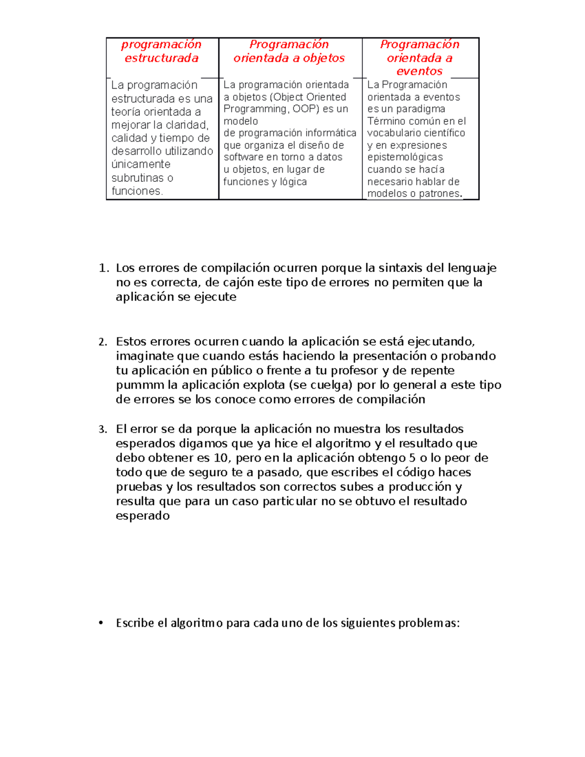TecMilenio , fundamentos de Programación, ACTIVIDAD 1, tema 1 conceptos ...