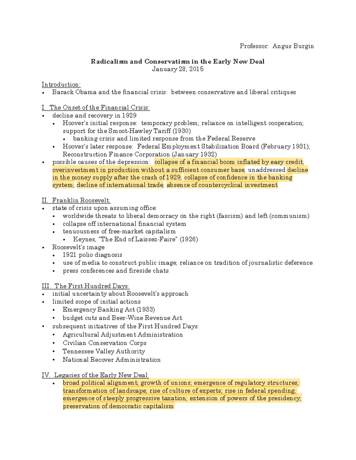 Lecture 2 - Professor: Angus Burgin Radicalism and Conservatism in the ...