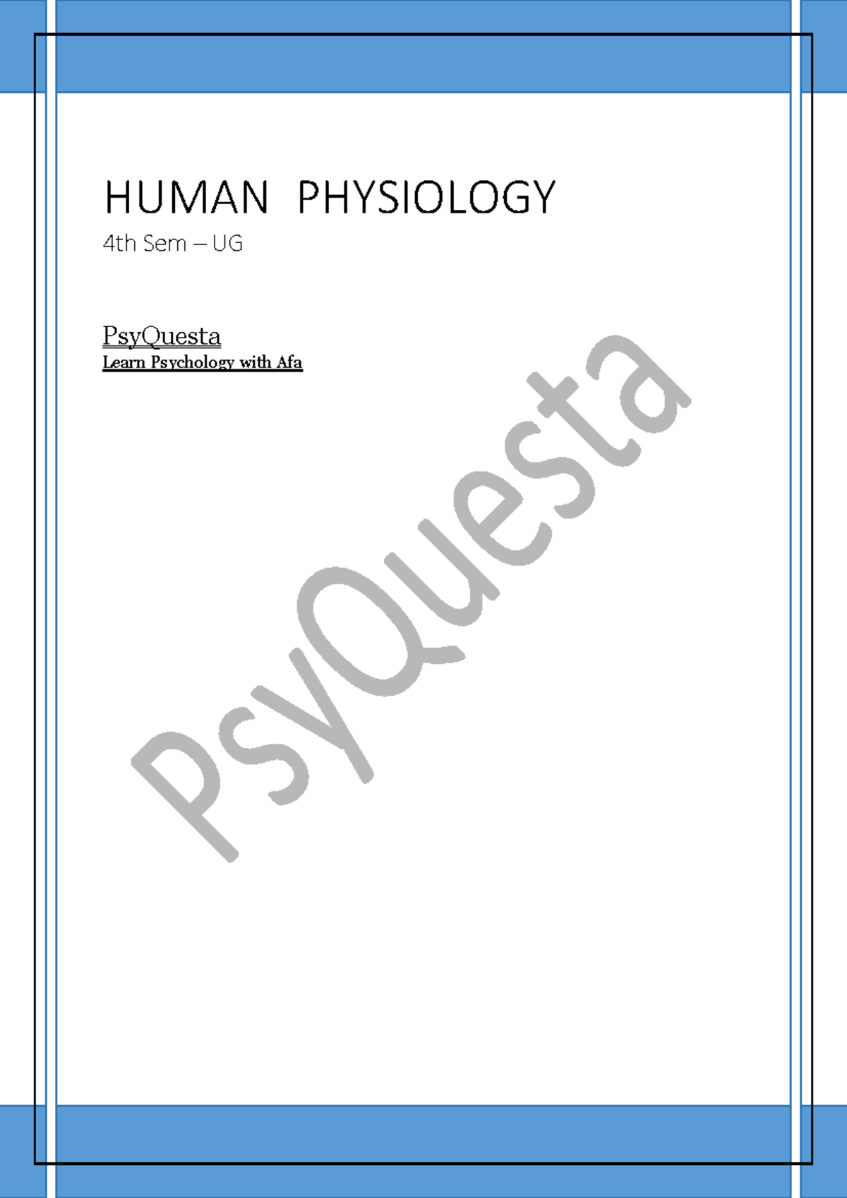 Psy Questa- 4th Sem physiology - HUMAN PHYSIOLOGY 4th Sem – UG ...
