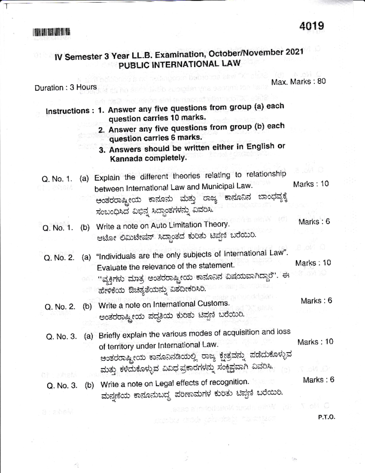Public International Law Oct.Nov 2021 - I I llllll lllll lllll lllll ...