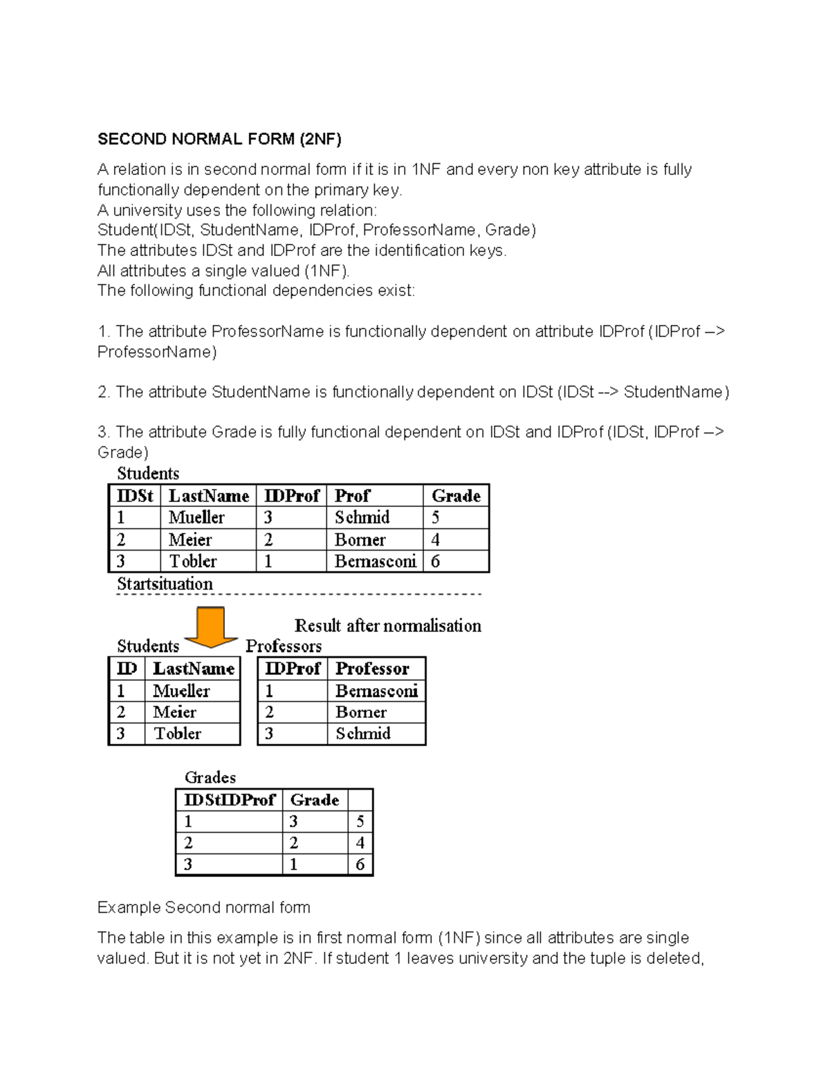 Second Normal FORM examples - SECOND NORMAL FORM (2NF) A relation is in second normal form if it ...