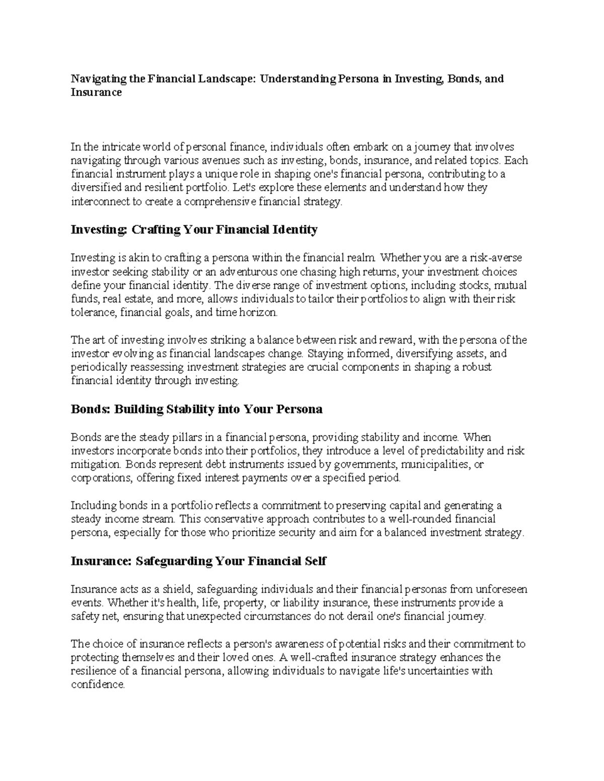 Navigating the Financial Landscape - Each financial instrument plays a ...