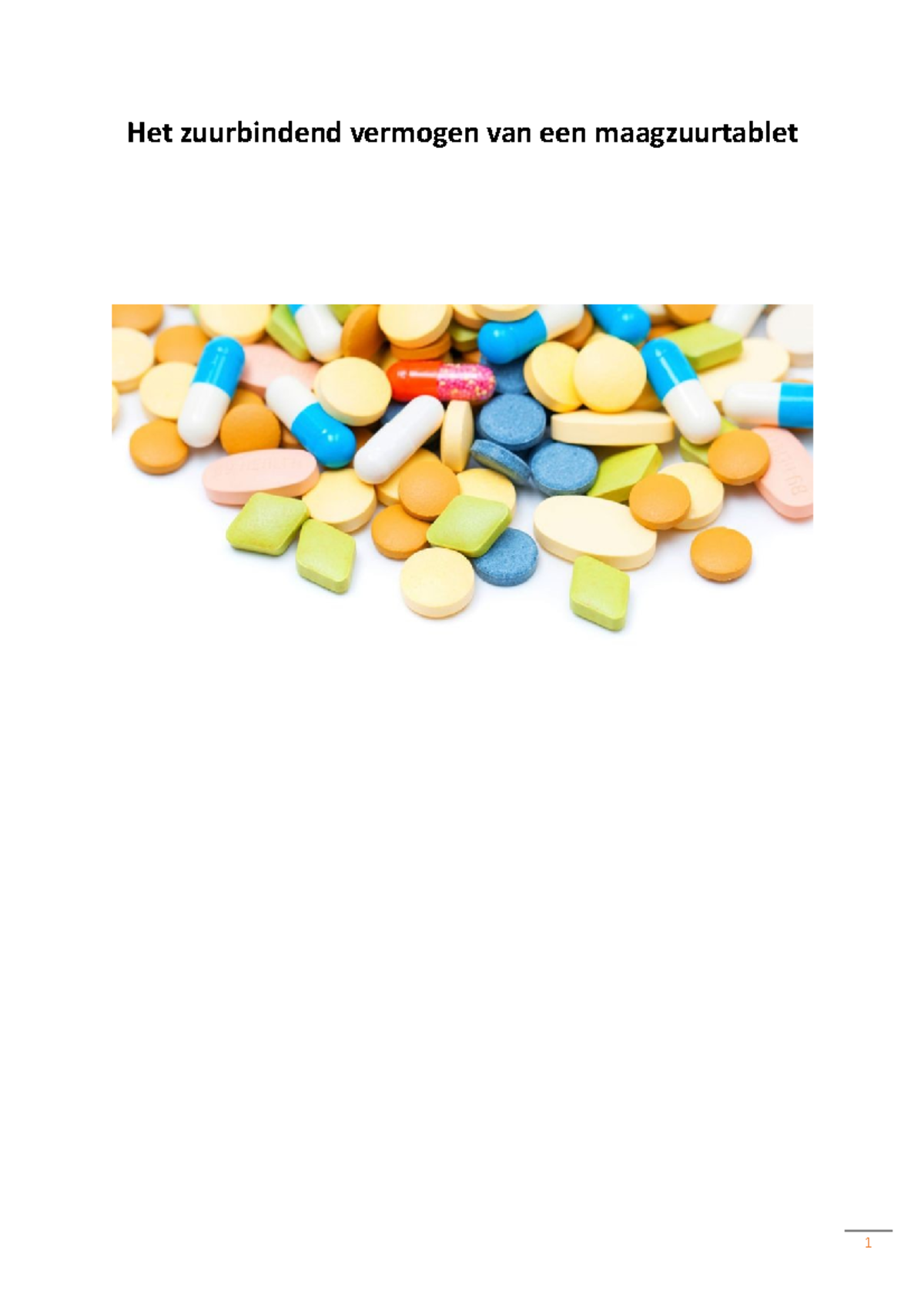 Scheikunde PO Maagzuurtabletten - Het zuurbindend vermogen van een ...