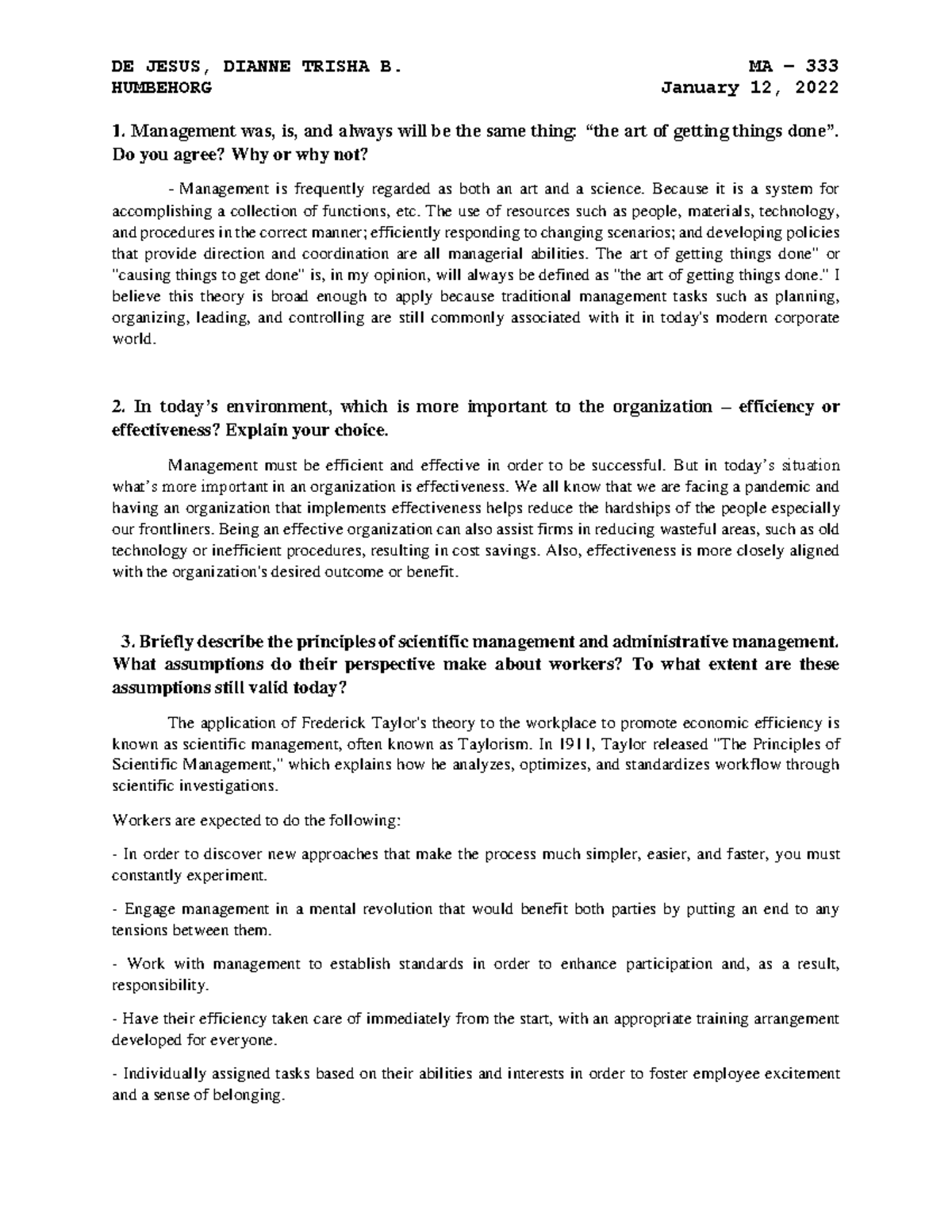 YOU CALLED ME AGAIN. - DE JESUS, DIANNE TRISHA B. MA – 333 HUMBEHORG ...