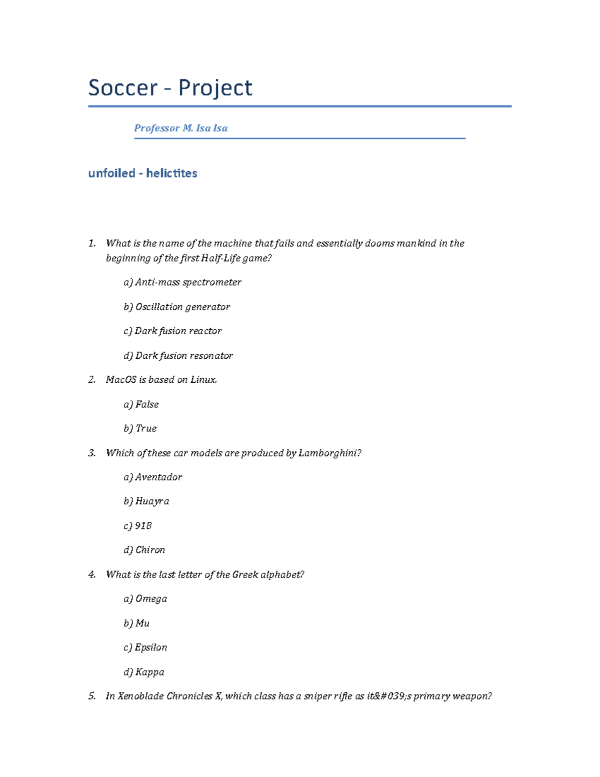 Philosophy Notes - Winter Semester 2006 - Soccer - Project Professor M ...