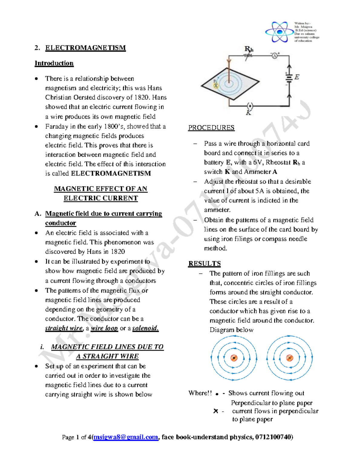 Electromagnetism- Forces - 2. ELECTROMAGNETISM Introduction There is a ...