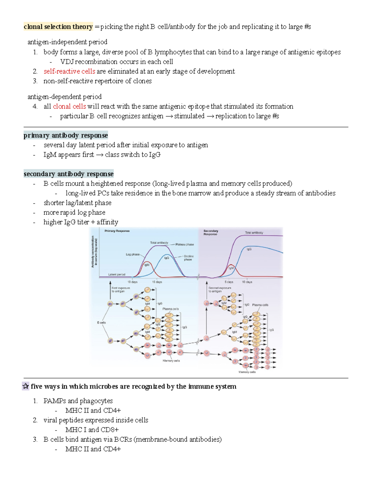 BIO 3595 Exam 4 Review (1)-5-10 - clonal selection theory = picking the ...