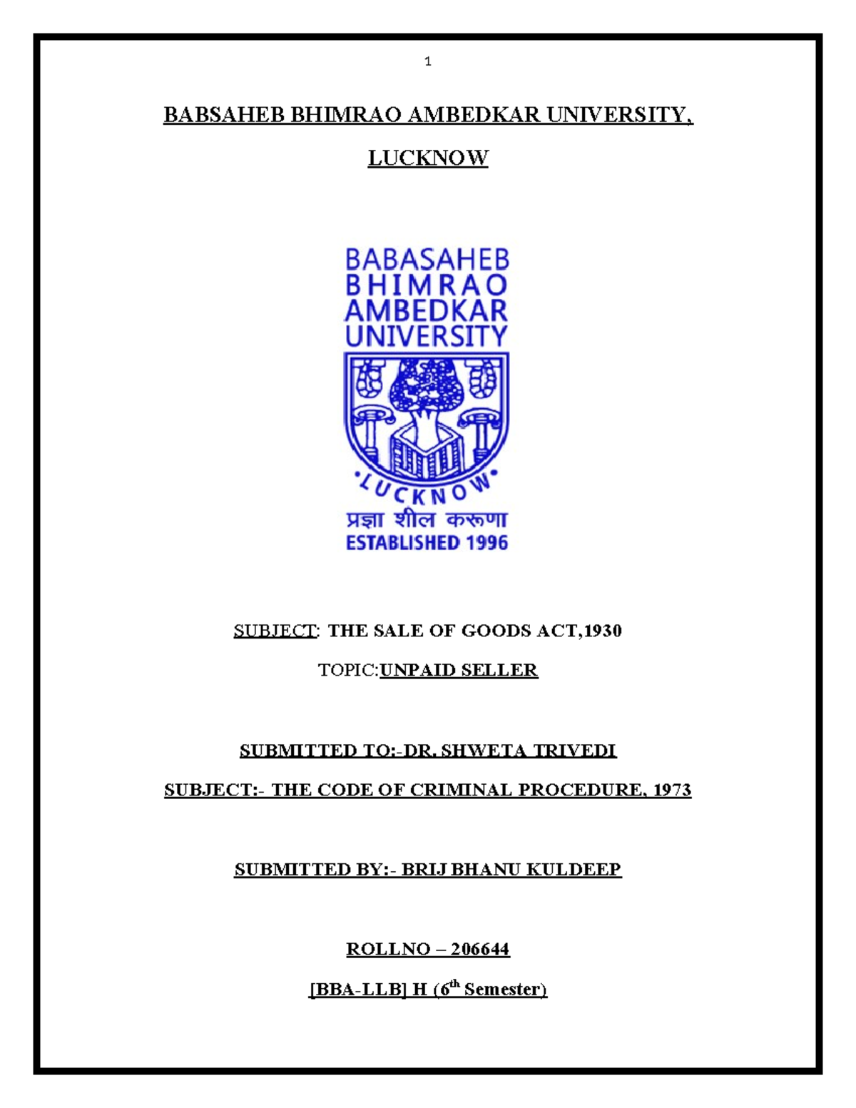 SOGA Assignment original - BABSAHEB BHIMRAO AMBEDKAR UNIVERSITY ...