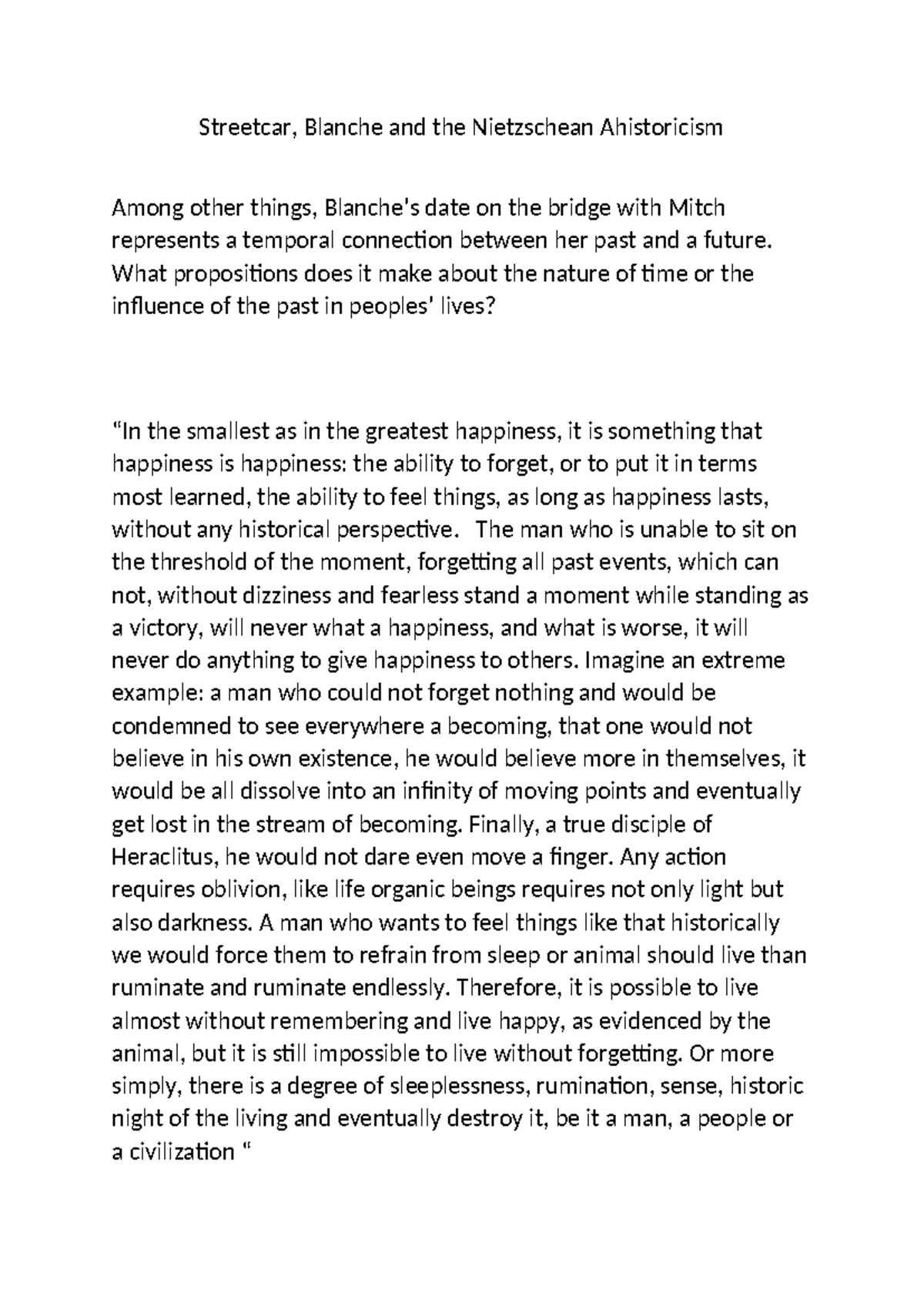 Blanche Mitch Ahistoricism[ 11] - Streetcar, Blanche and the ...