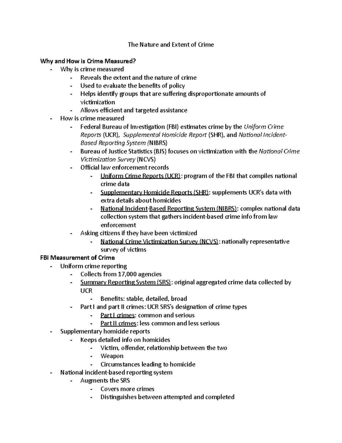 Sociology chapter 2 - The Nature and Extent of Crime Why and How is ...