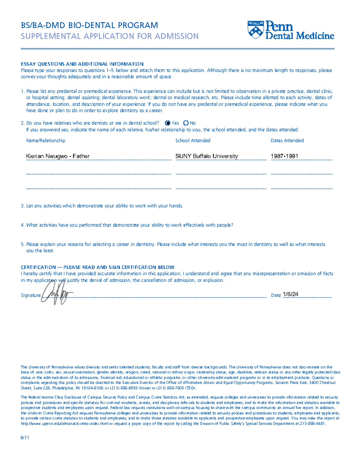 Bio Dental-Supplemental-Application - BS/BA-DMD BIO-DENTAL PROGRAM ...