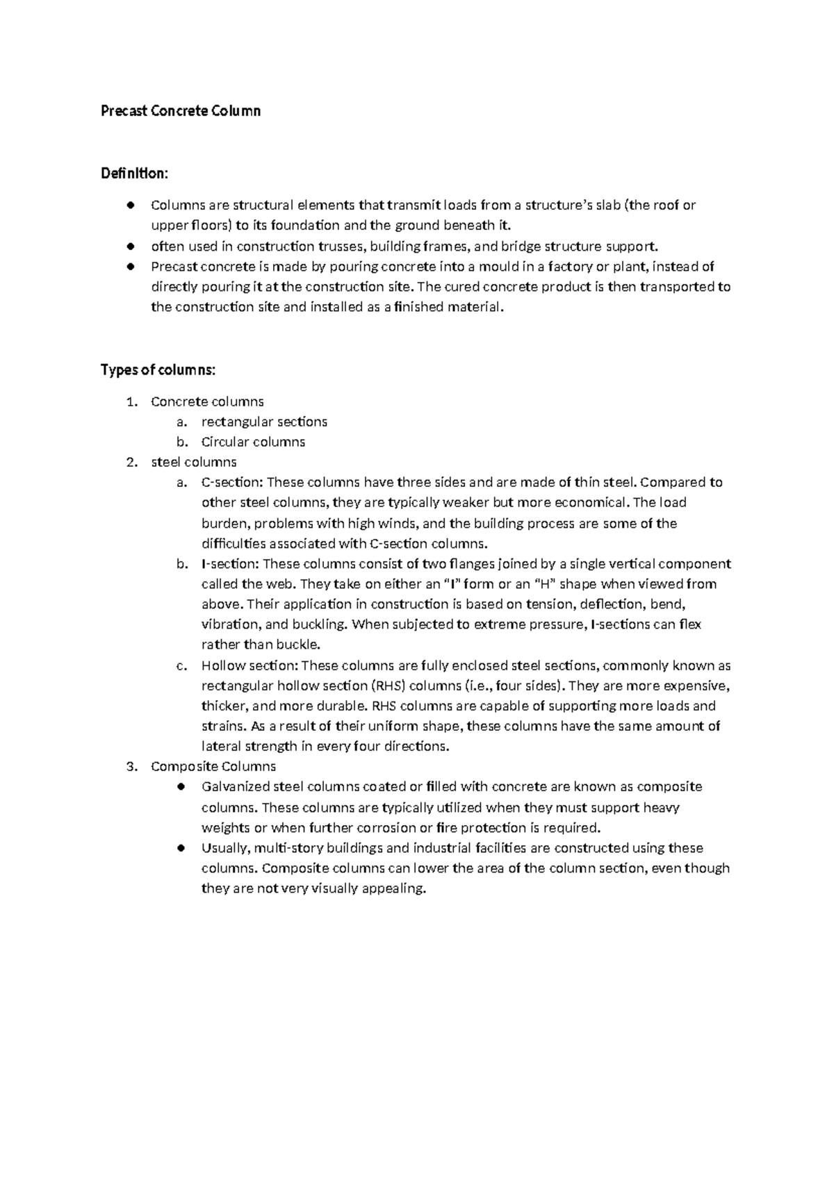 bsr 452 REPORT Prescast Cocrete Column - Precast Concrete Column ...