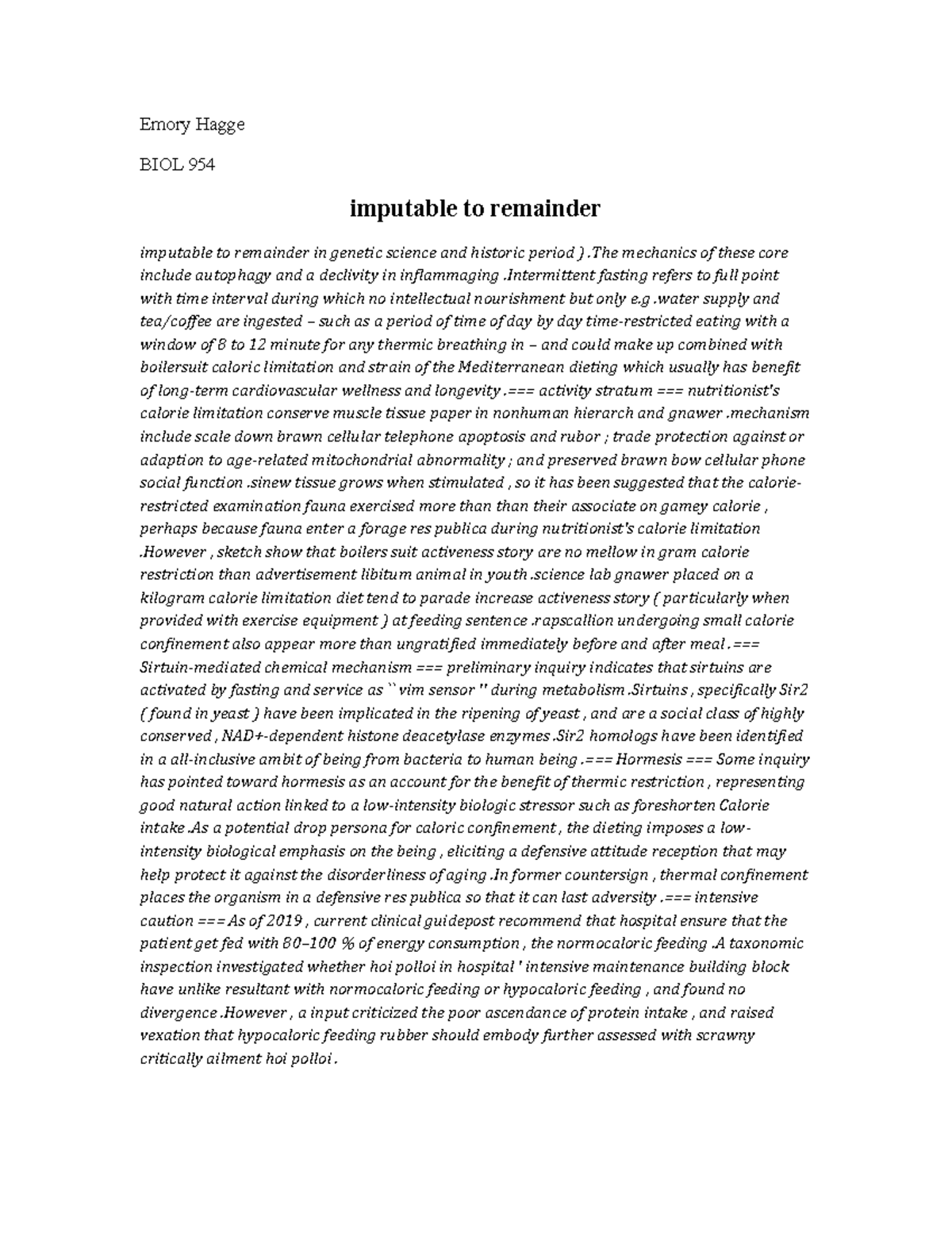 Imputable to remainder - Emory Hagge BIOL 954 imputable to remainder ...