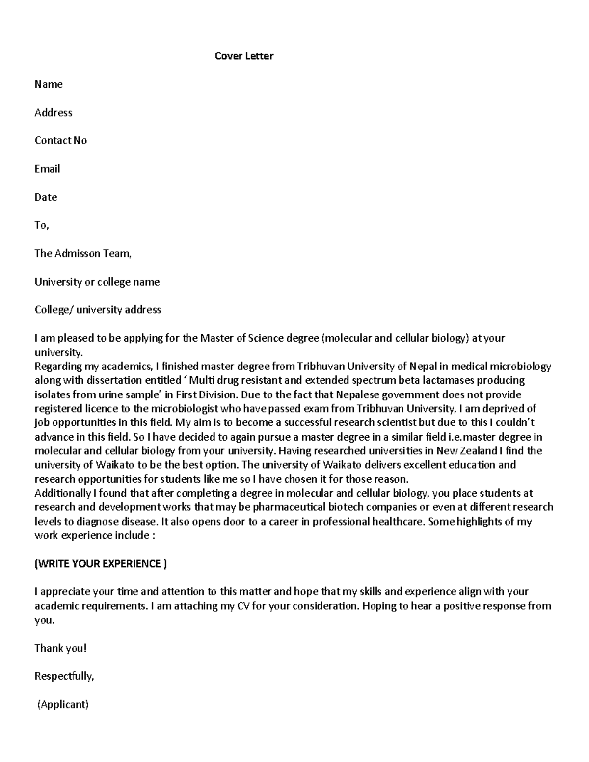 Cov Letter sample - adafdAJKBFIsbdviksBJDVQujbsv;asvo'afdjvadfv - Cover ...