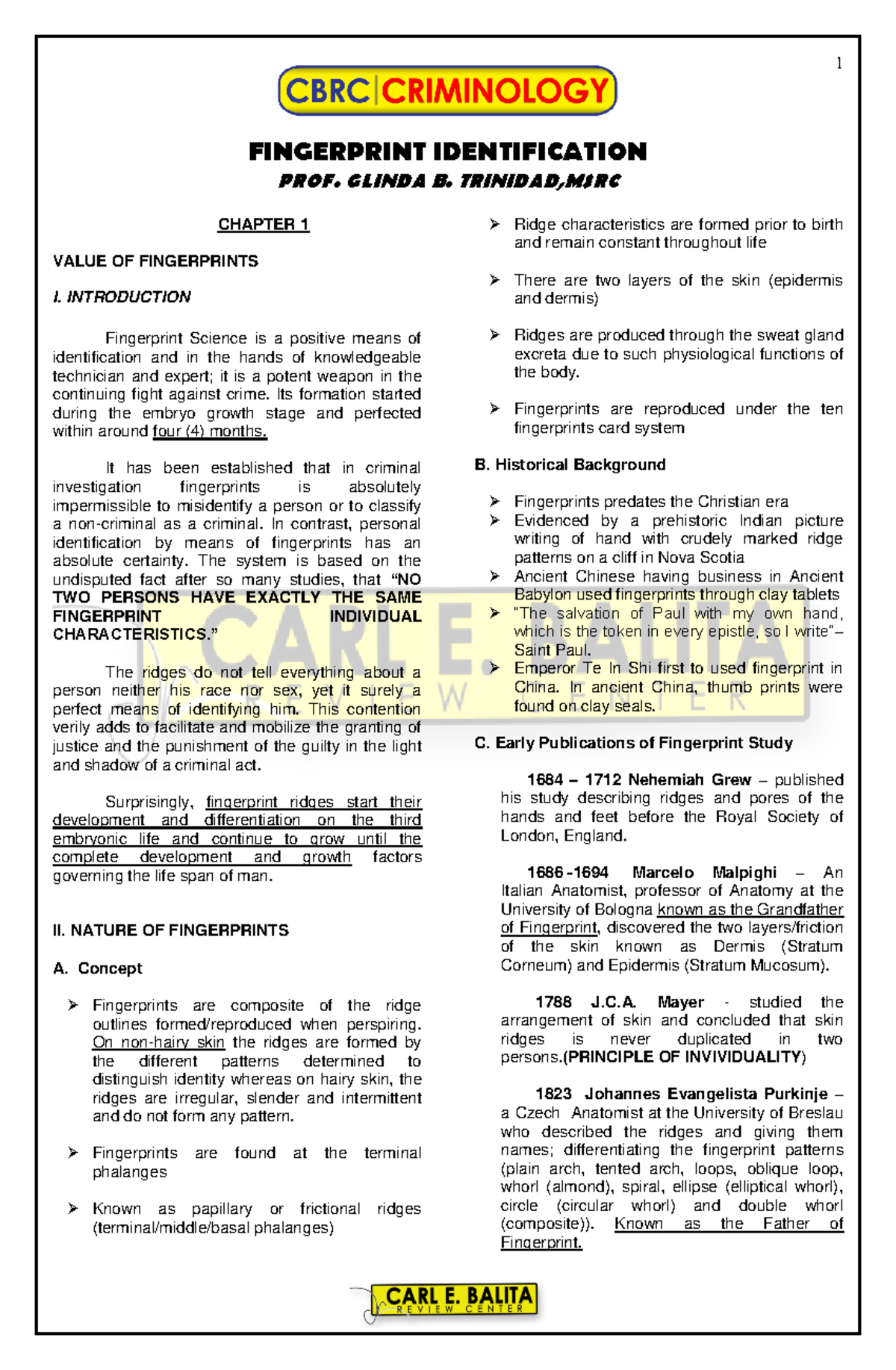 CBRC- Fingerprint - A material evidence is a piece of evidence which is ...