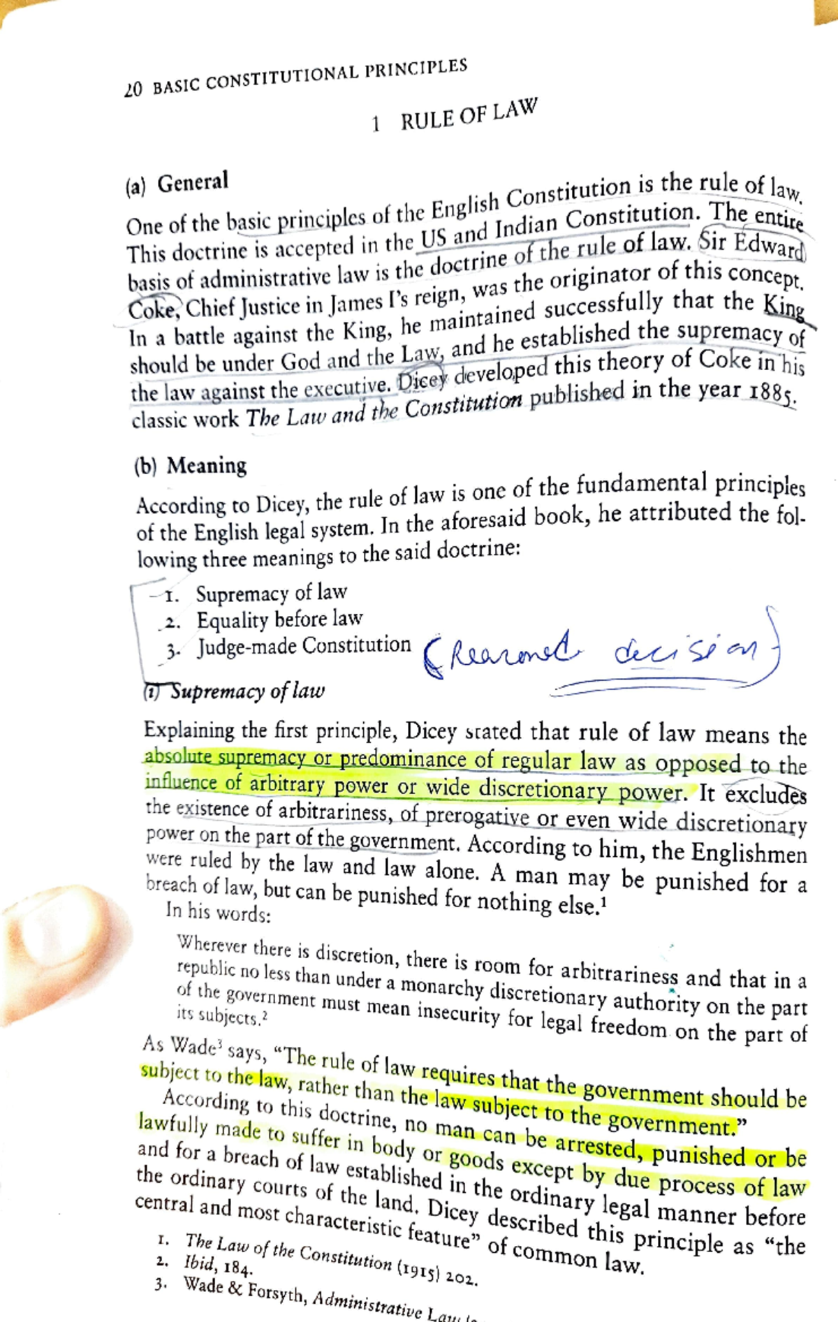 Rule of law - Takwani - 20 BASIC CONSTITUTIONAL PRINCIPLEs 1 RULE OF ...