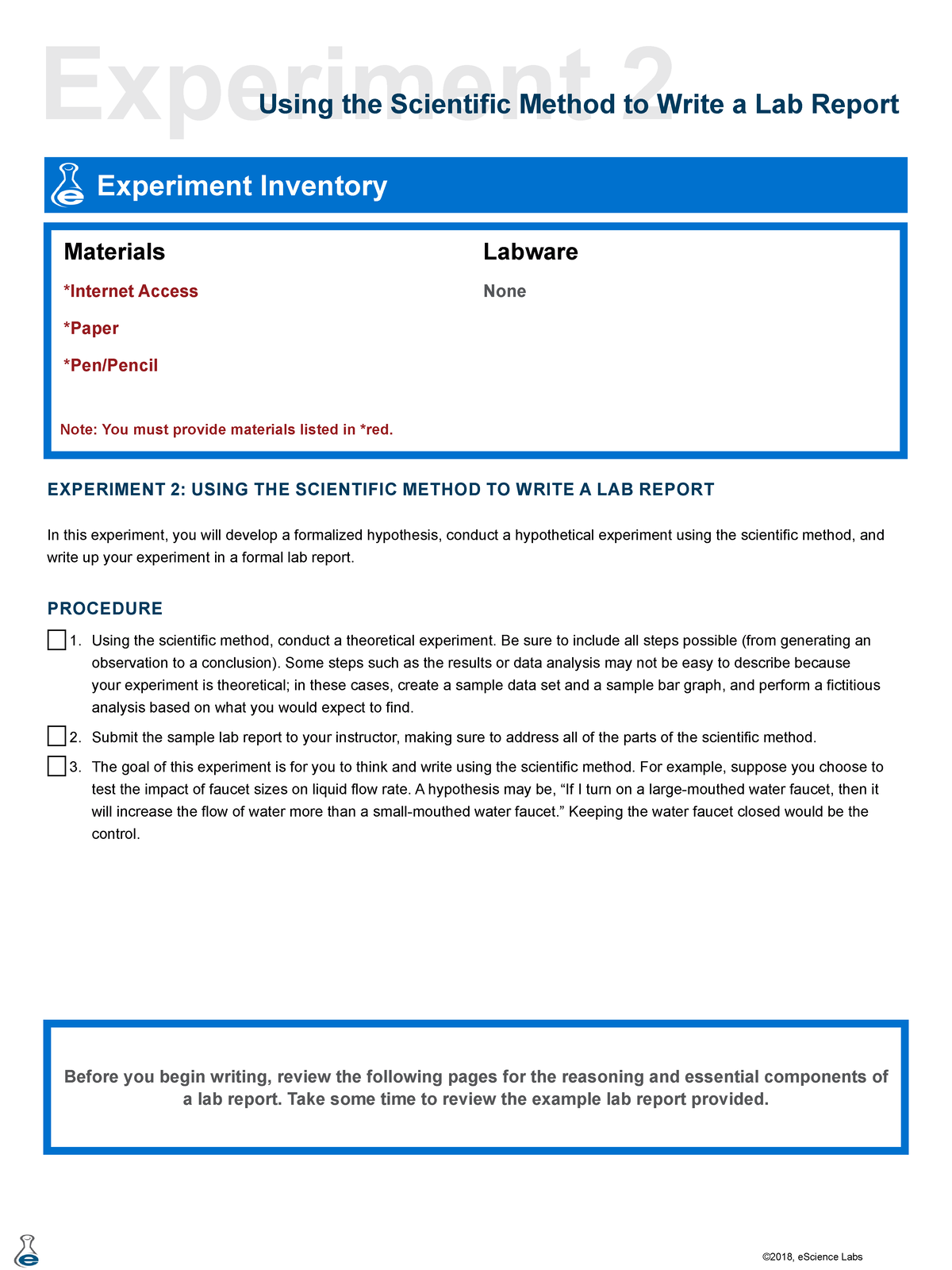 E labs using the scientific method lab 2 - EXPERIMENT 2: USING THE ...