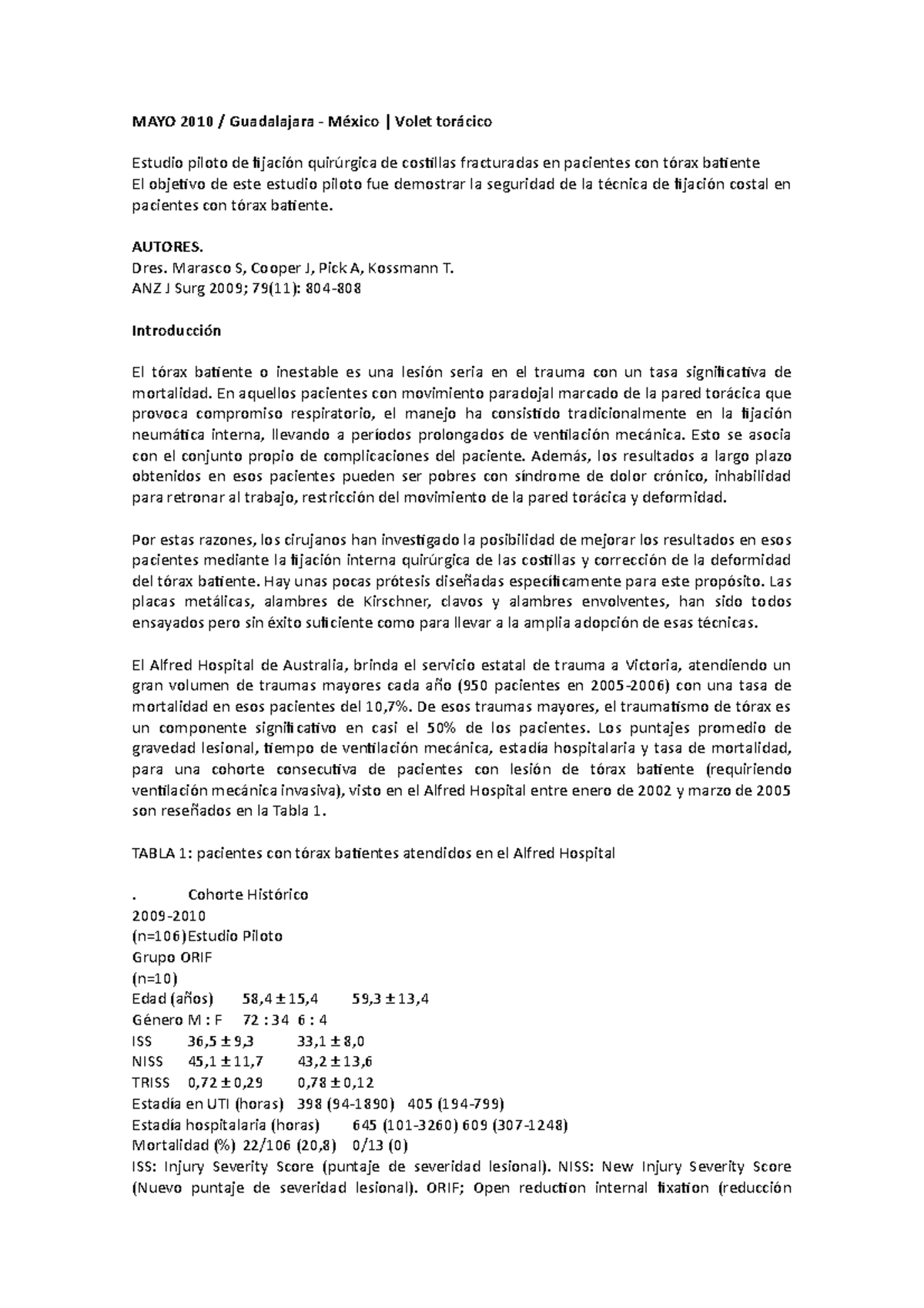 Tema 5 volet costal - MAYO 2010 / Guadalajara - México | Volet torácico ...