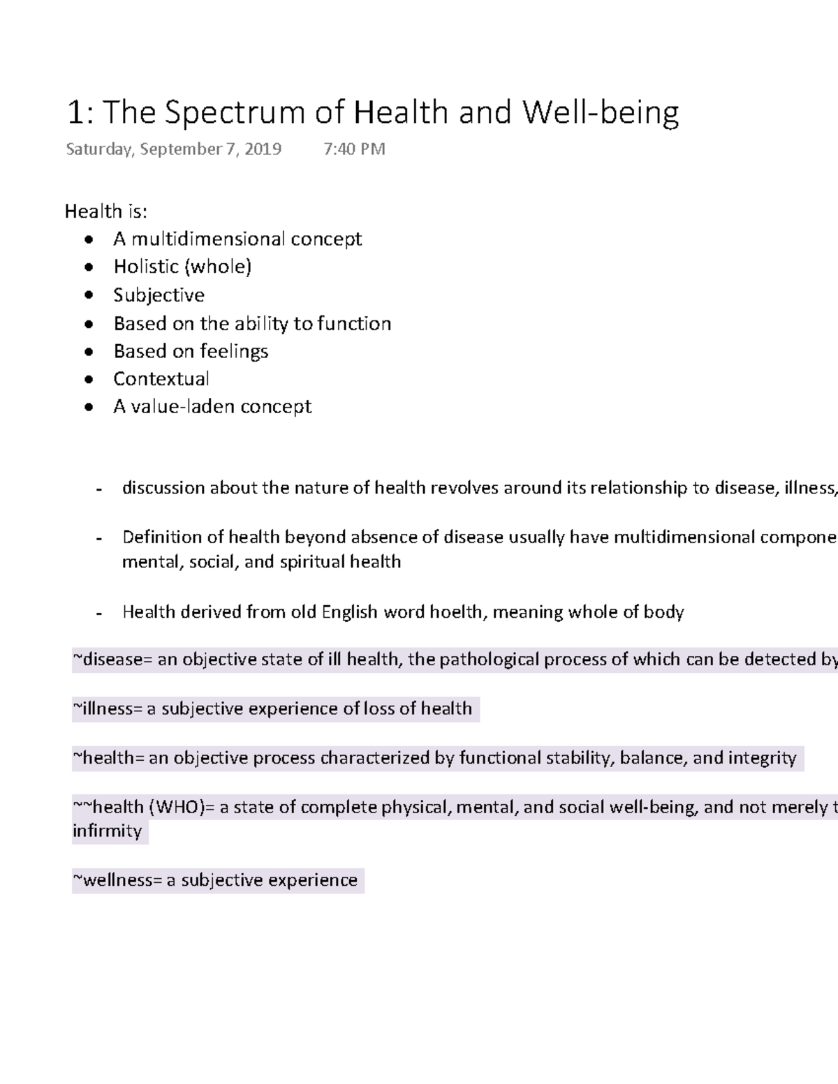 1 The Spectrum of Health and Well-being - discussion about the nature ...