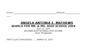 Capstone Format - CAPSTONE PROJECT FORMAT ARRANGEMENT OF CONTENTS Below ...