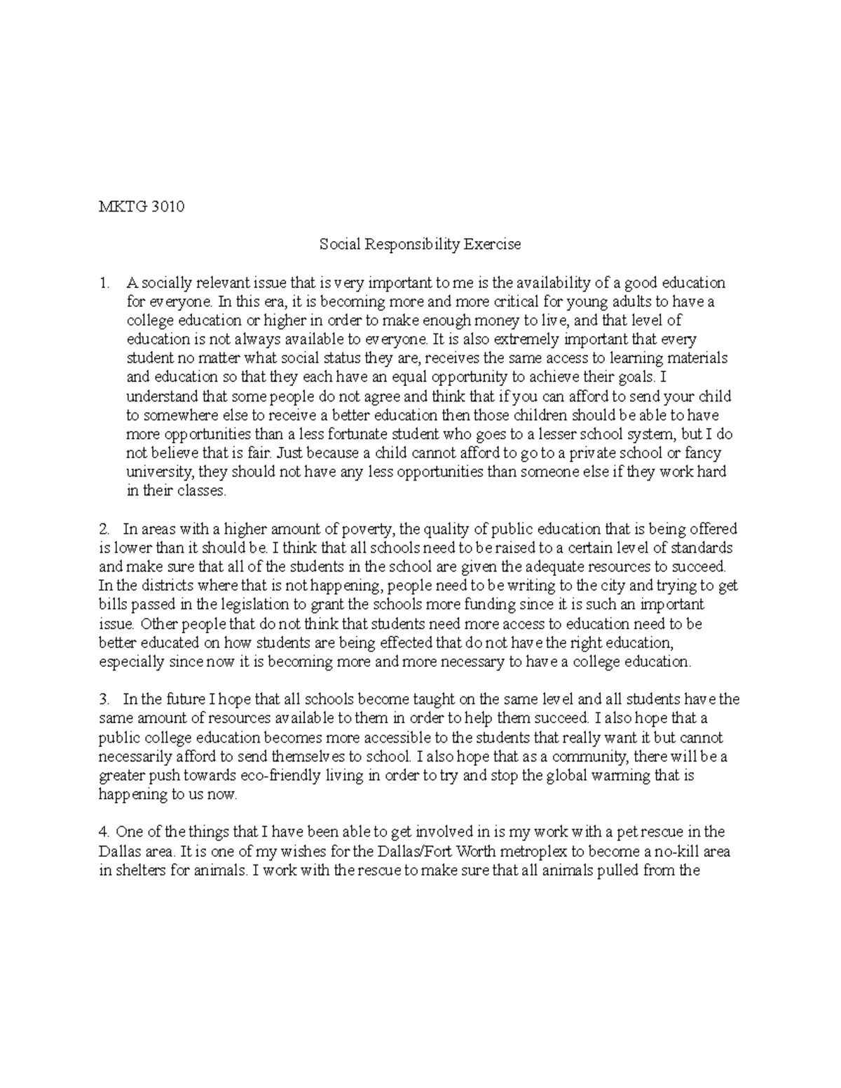 Social Responsibility - A socially relevant issue that is very ...