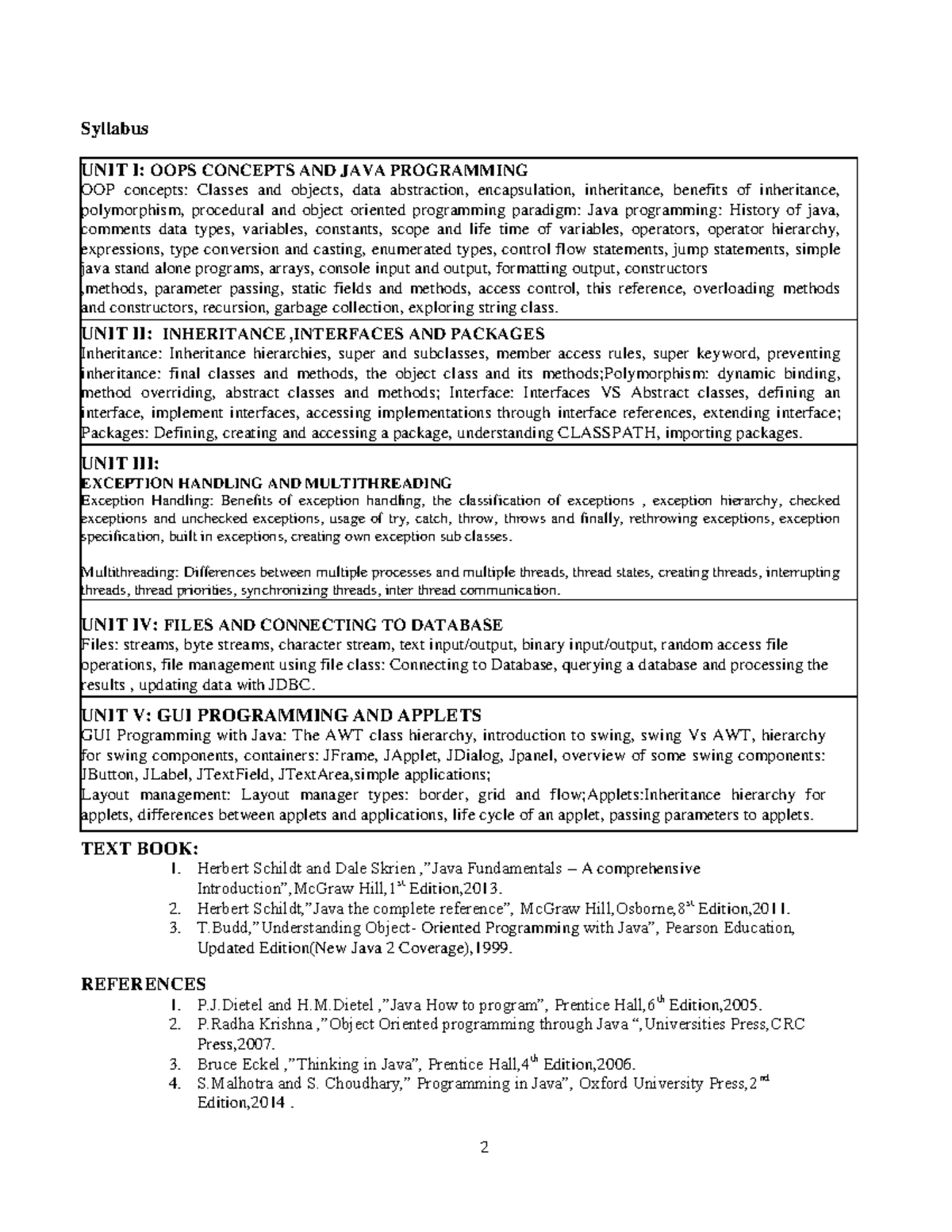 CSC1016 Notes - Syllabus TEXT BOOK: Herbert Schildt and Dale Skrien ...