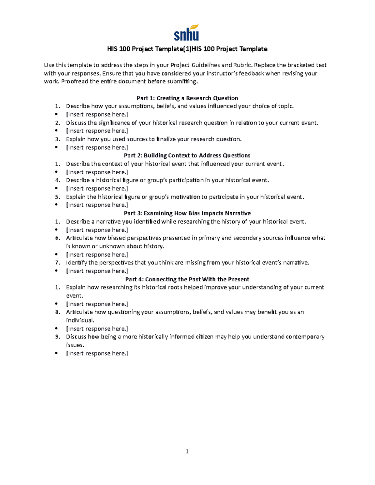 HIS 100 Project Template - HIS 100 Project Template(1)HIS 100 Project ...
