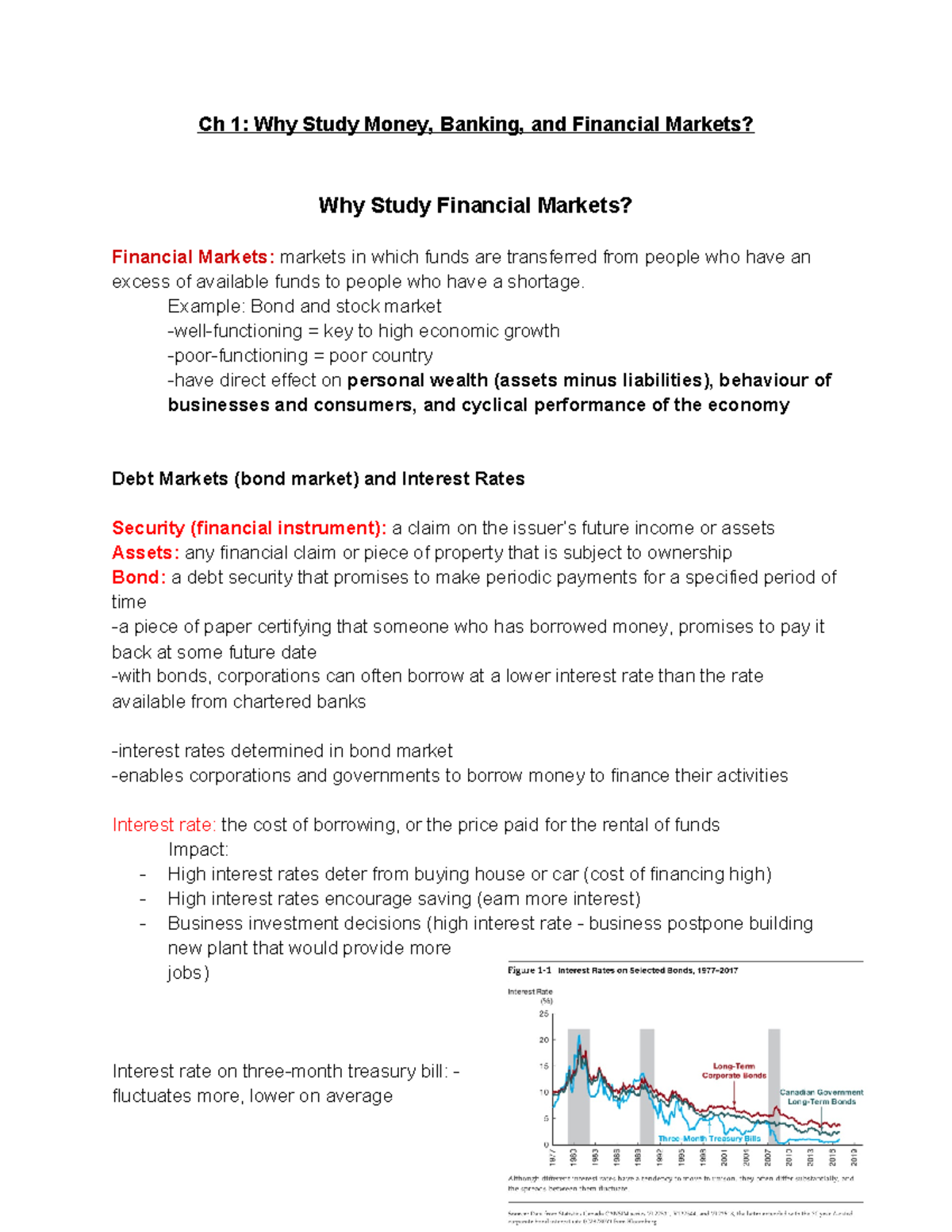 Chapter 1 Textbook Notes - Ch 1: Why Study Money, Banking, and ...