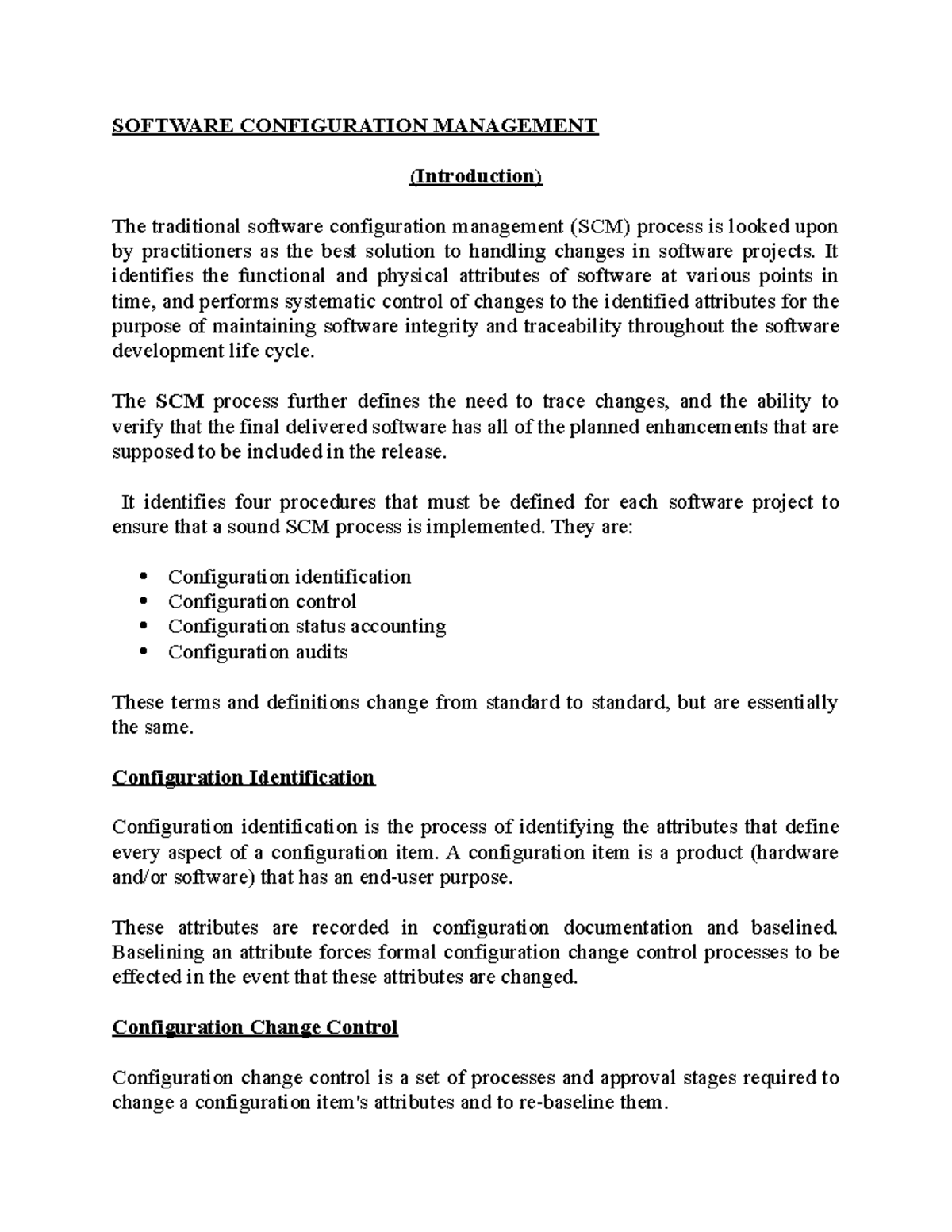 Lecture No 1 For Help Software Configuration Management Introduction The Traditional
