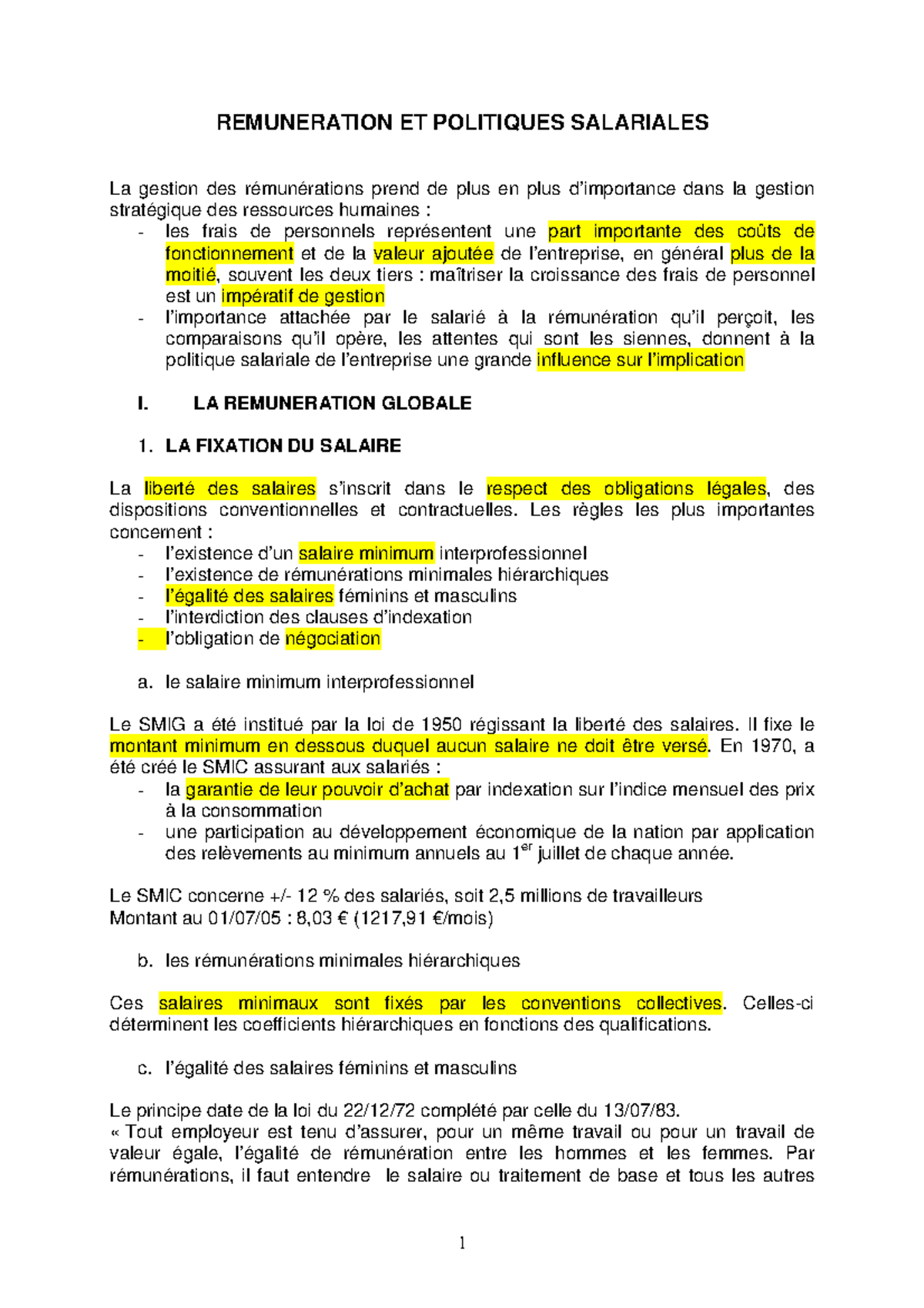 La politique salariale - REMUNERATION ET POLITIQUES SALARIALES La ...
