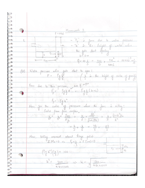 Homework 4solutions - MMAE 313: Fluid Mechanics Homework 4 Assigned: 8 Oct 2022 Due: 18 Oct 2022 ...