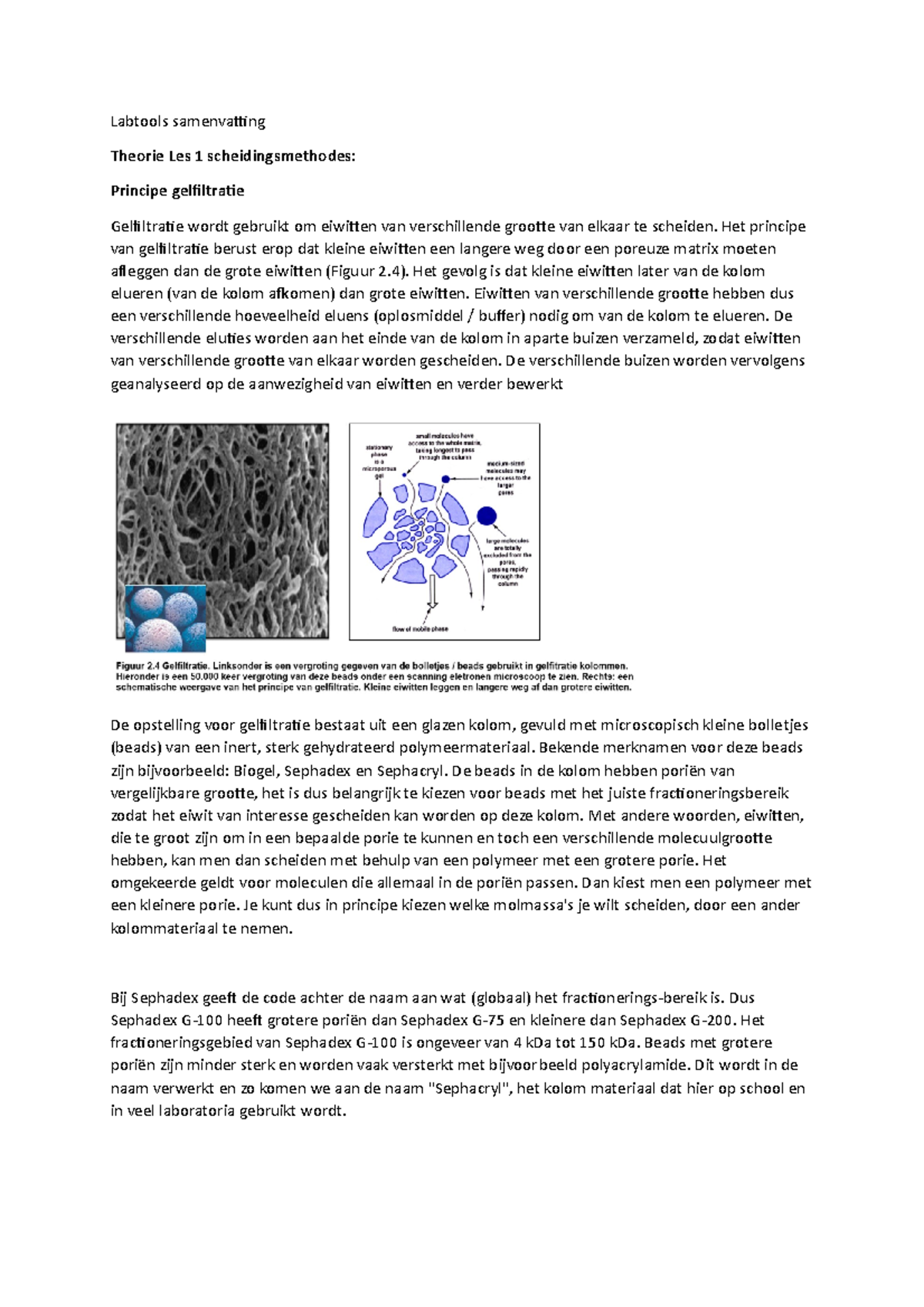 Labtools samenvatting - Labtools samenvatting Theorie Les 1 scheidingsmethodes: Principe ...
