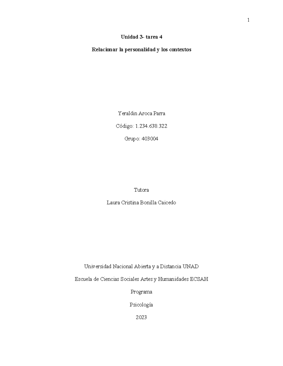 Unidad 3- tarea 4 - PERSONALIDAD - Unidad 3- tarea 4 Relacionar la ...